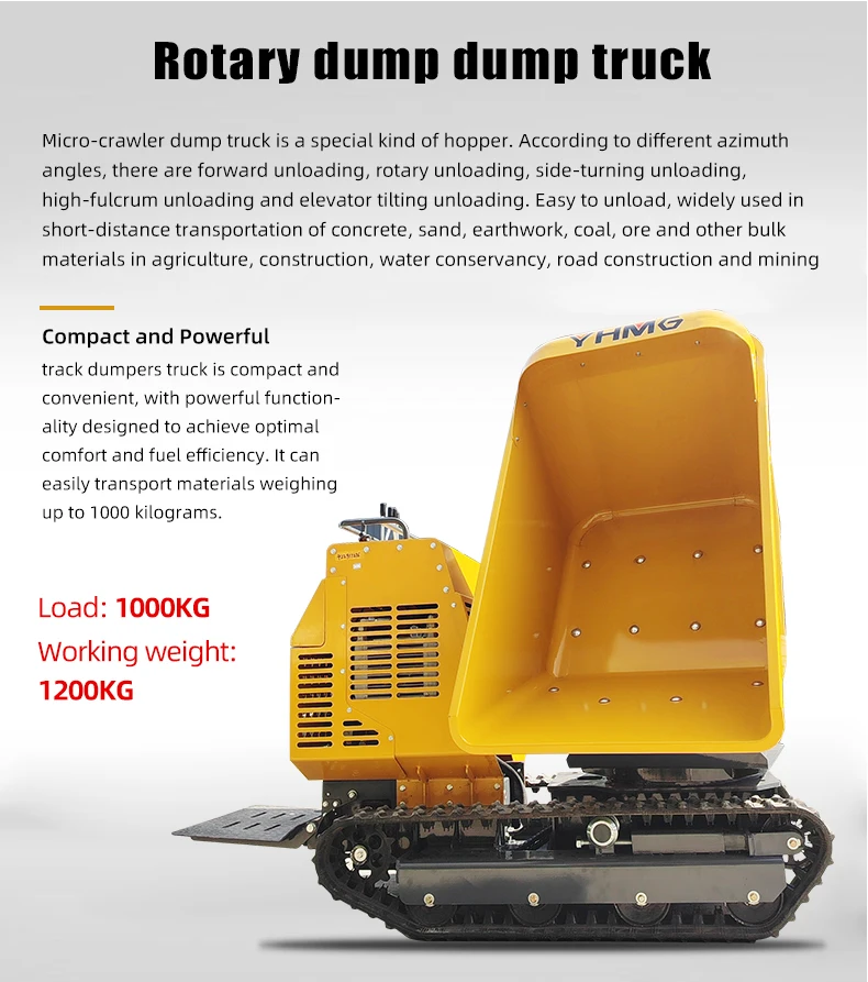 Mini Dumper Tracked Motor Site for Farm Work - YHMG