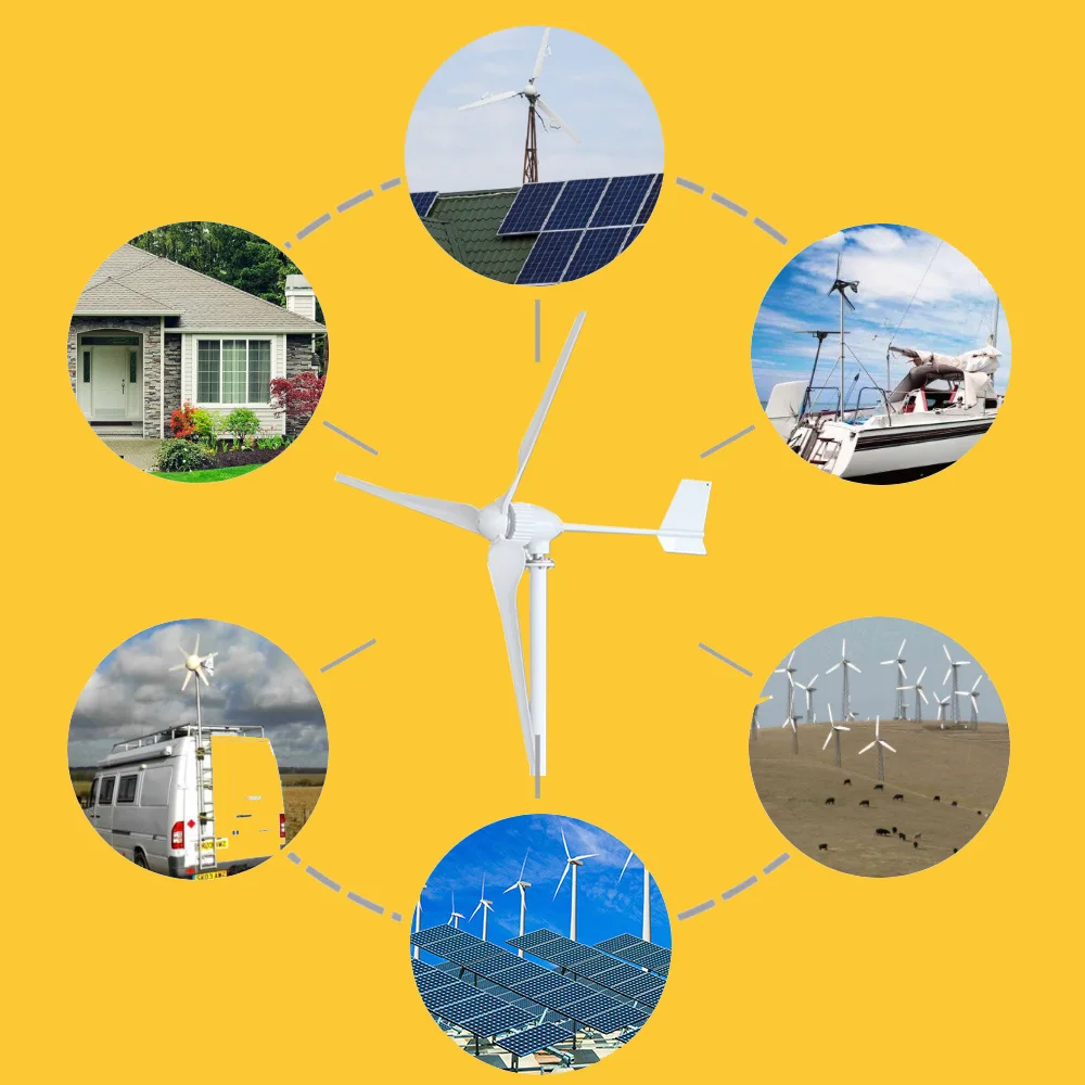 5kw Horizontal Axis Wind Turbine 48v Low Noise Alternative Energy ...