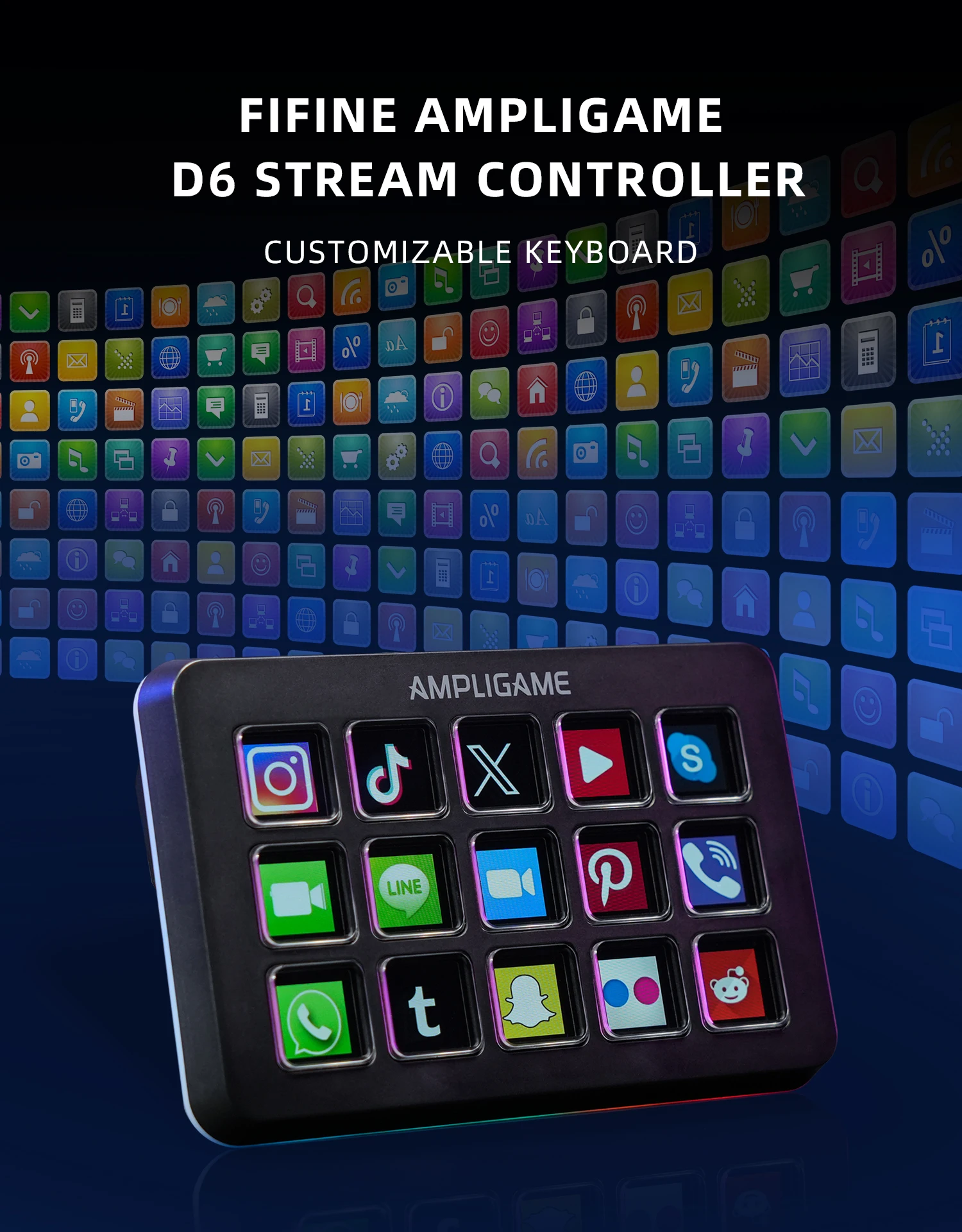 Fifine Ampligame D6 - Customizable Stream Controller