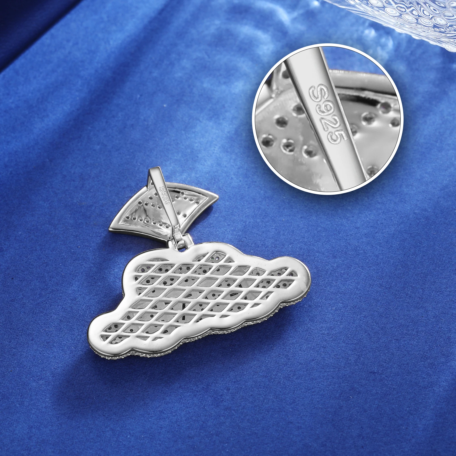 Accept Personalized Custom Flag Bail 925 Sterling Silver Vvs Moissanite ...