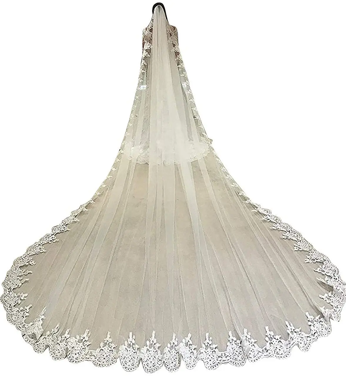 2024 Vintage 3M 4m 5M Meters Long Cathedral Wedding Veils One Layer ...