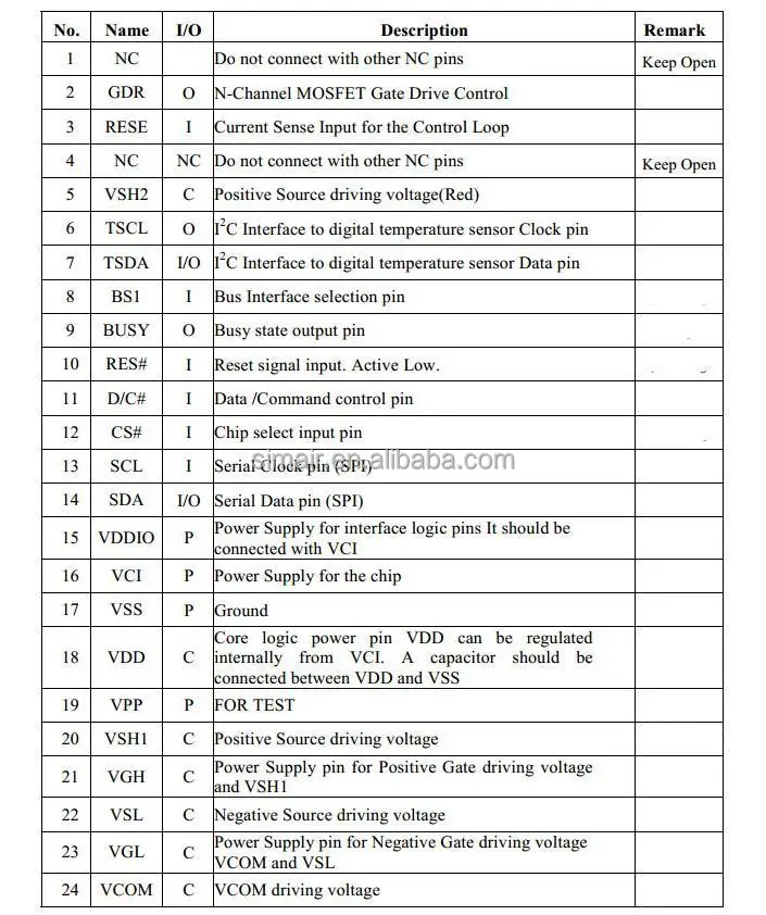 1.54 Inch Black and White EPD 24PIN SSD1681 E-Ink Screen