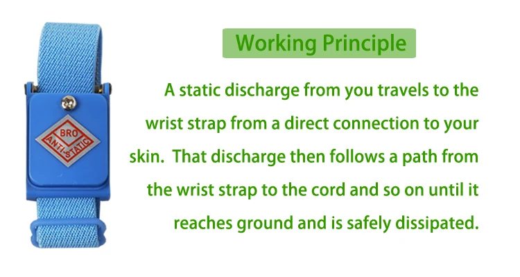 Gi Electrostatic Esd Discharge Cable Band Cordless Anti Static Wrist Straps Bracelet Antistatic ...