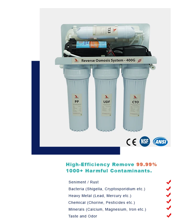 5 Stages Home Reverse Osmosis System Water Purifier Filter 600g Ro Purify Drinking Water - Buy ...