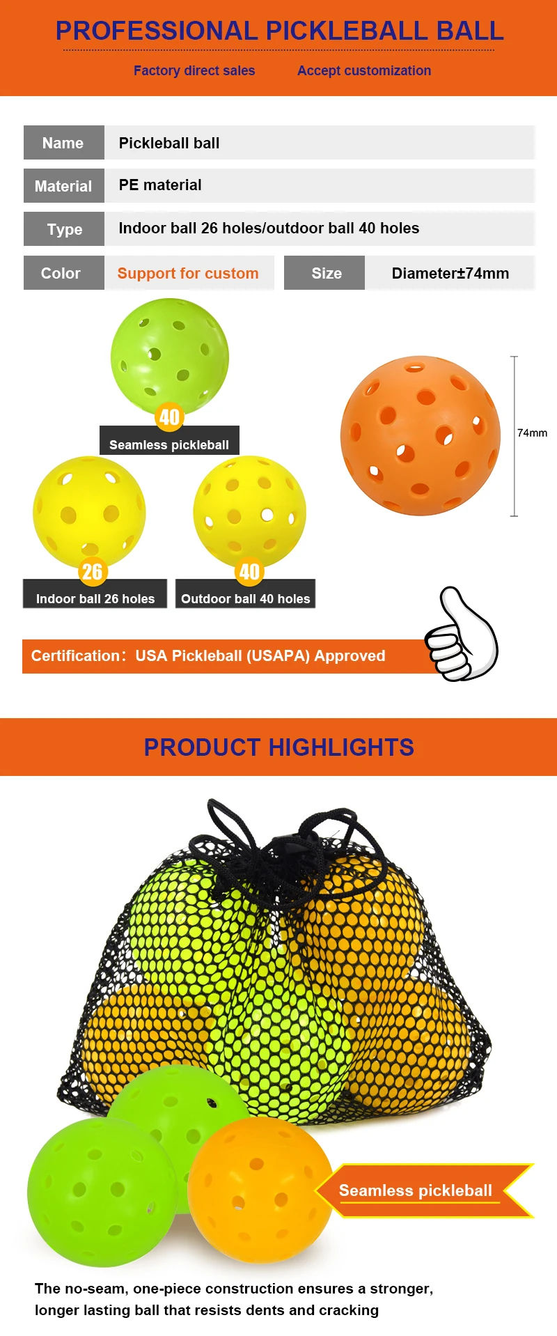 LOKI Pickleball Balls - High Quality and Custom Logo Support