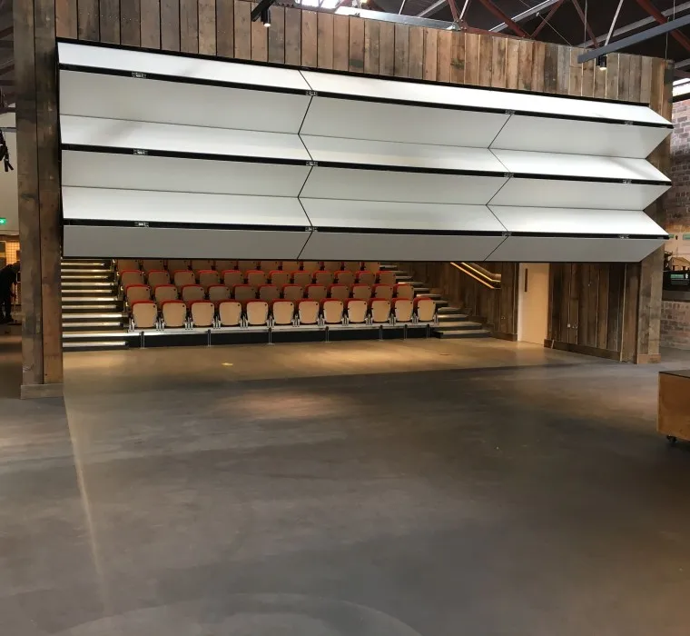Motorized Movable Acoustic Panels | Vertical Lift Wall Mounted ...