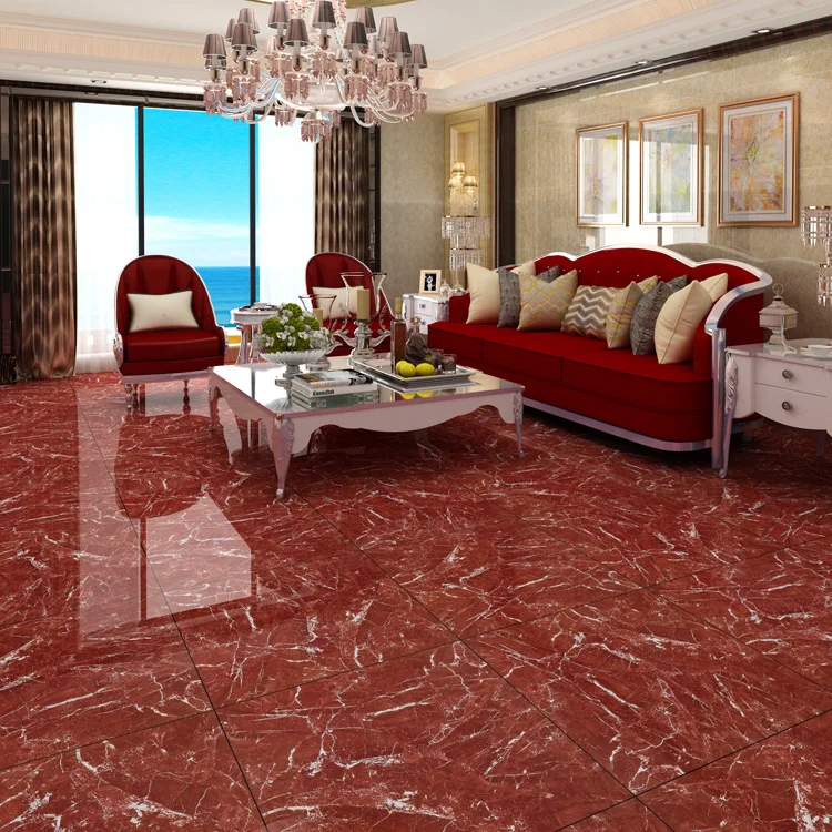 Large Red Marble 60x120 Polished Porcelain Floor Tiles - Modern Design ...