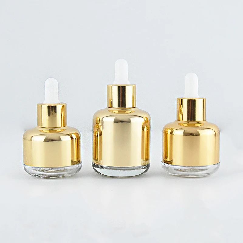 Luxury Essential Oil Packaging 20ml 30ml 40ml 50ml 60ml Cosmetic Eye Gold Cbd Serum Glass ...