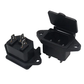 Waterproof 250v 15a Panel Mounting Iec320 C14 3p Grounded Ac Inlet ...