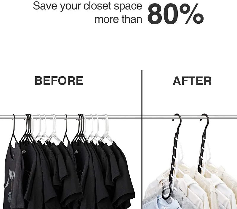 Space Saving Clothes Hangers Organizer Smart Closet Space Saver Magic ...