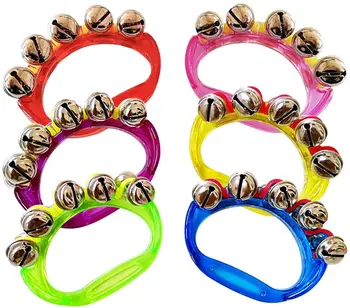 Wrist Bells Percussion Handheld Sleigh Bells With Plastic Handle Jingle ...