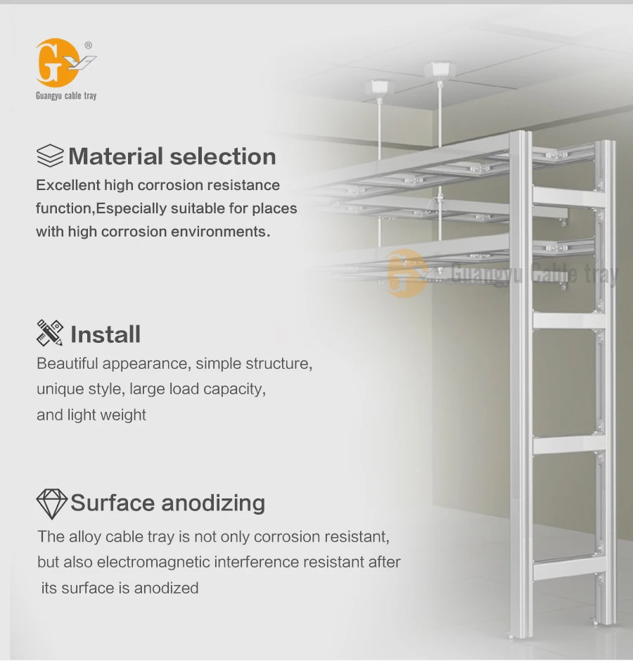Guangyu Aluminum Alloy Sprayed Cable Rack Type Cable Ladder ...