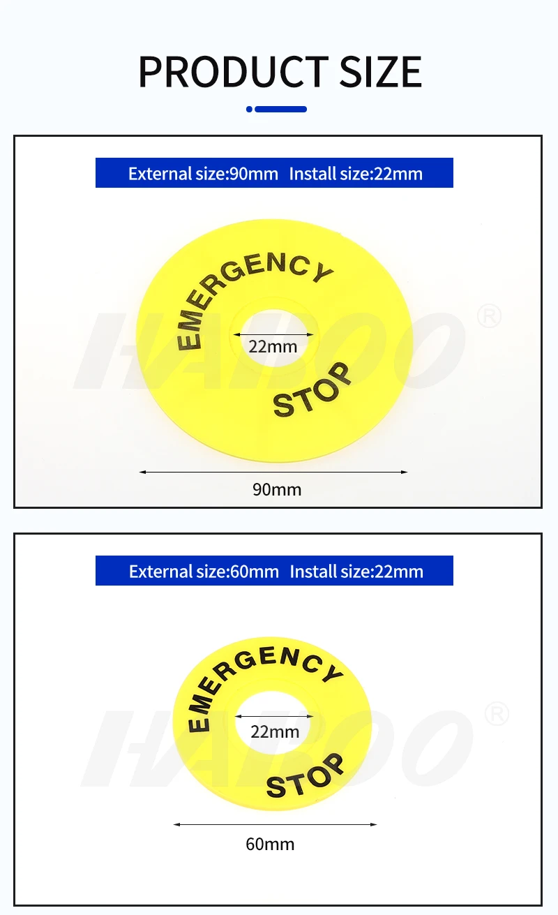 16mm/22mm Yellow Push Button Switch for Emergency Stop – Reliable ...