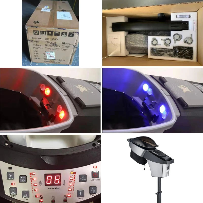 Professional Ultrasonic Micro Mist Led Light Nano Mist Hair Steamer Ozone Beauty Salon Hair ...