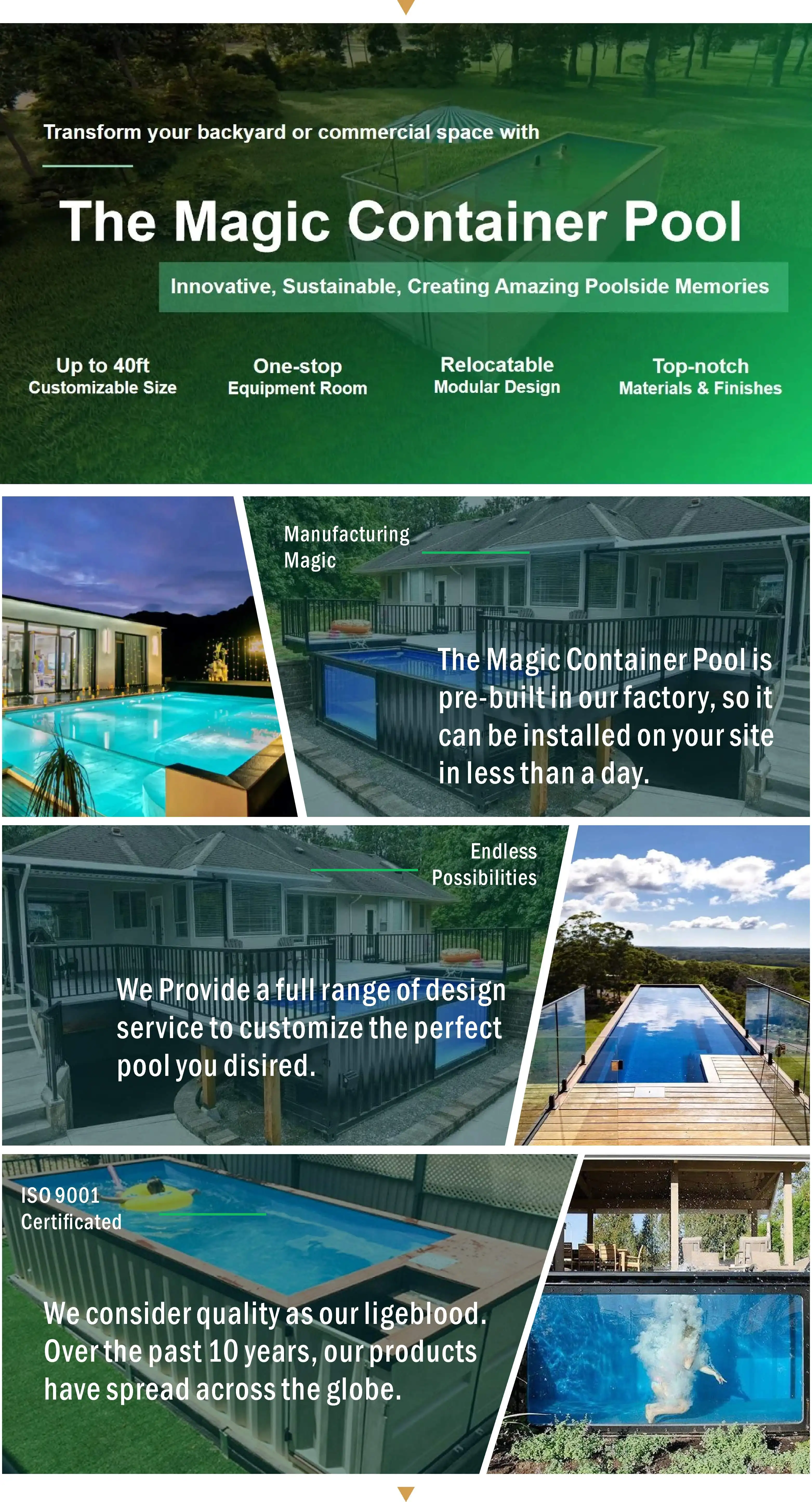 Easy Assembly Frp Prefab Swimming Pool Prefab Fiberglass Shipping ...