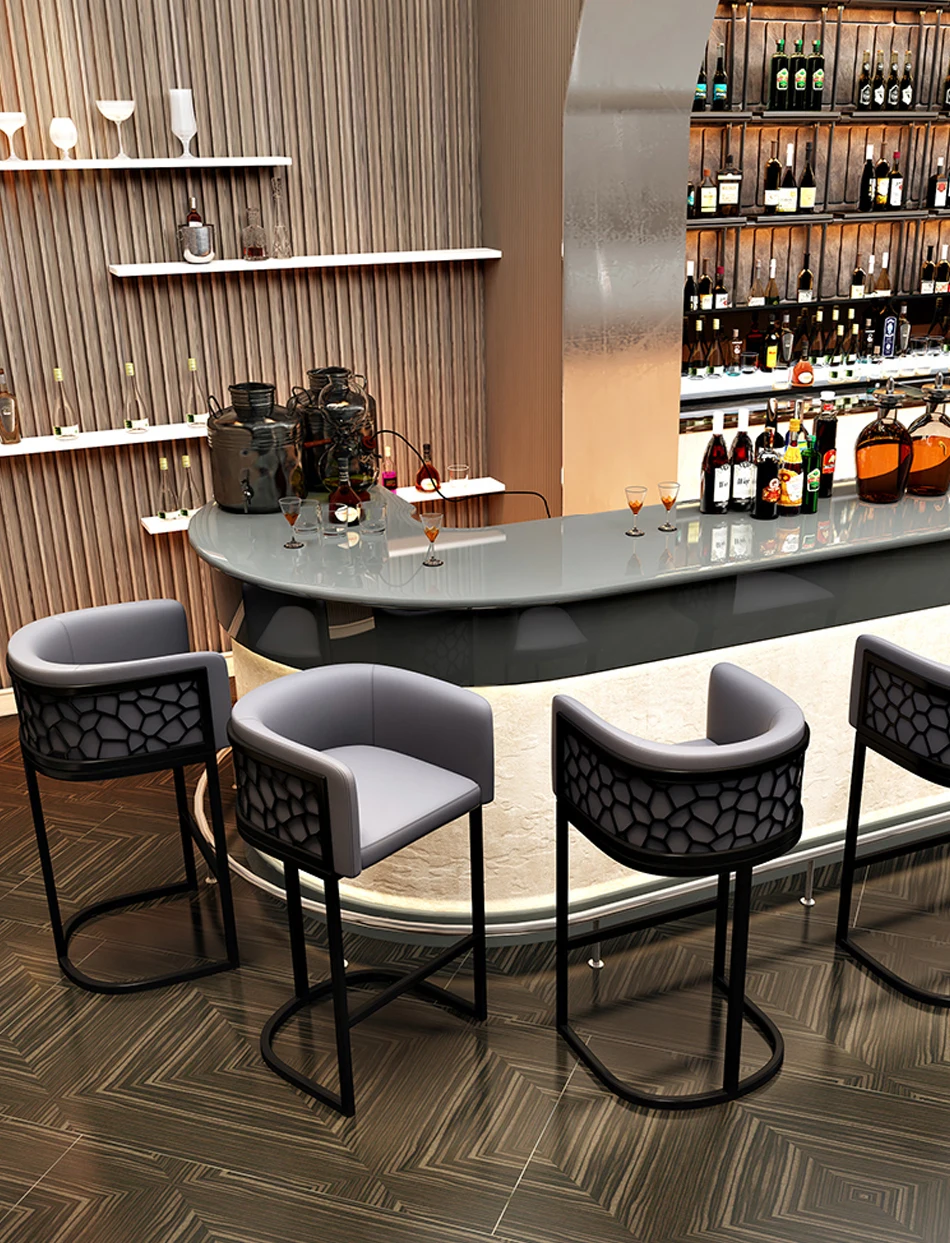 Modern Luxury Honeycomb Bar Stool High Chair in Gold Metal - Perfect ...