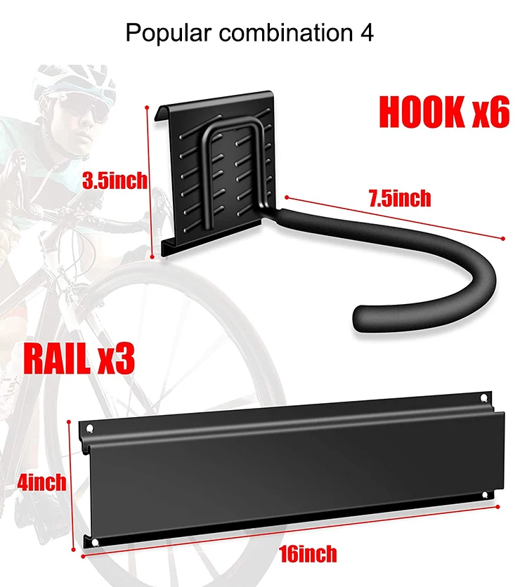 Jh-mech Space Saving Vertical Bike Rack with Helmet Storage