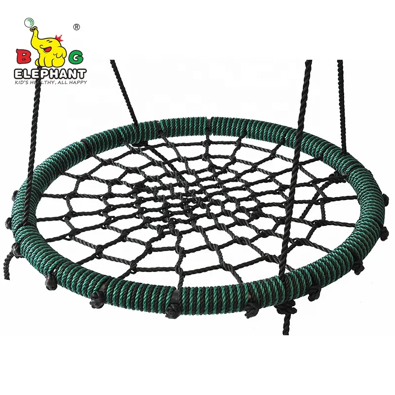 Fully Assemble Saucer Spinning Kids Outdoor Round Rope Net Swing ...