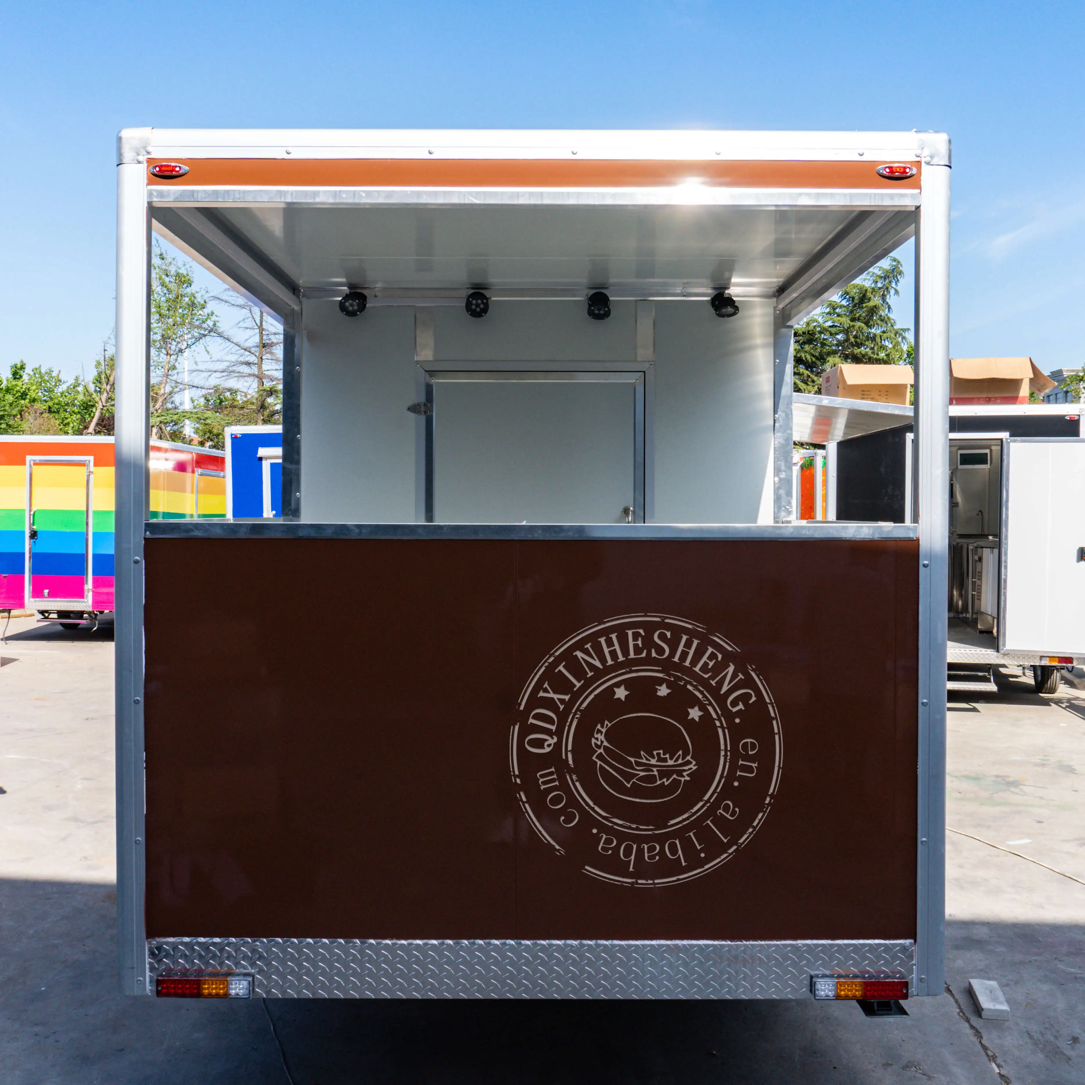 DOT Certificate Log Trailers with Grapple BBQ Food Trailer