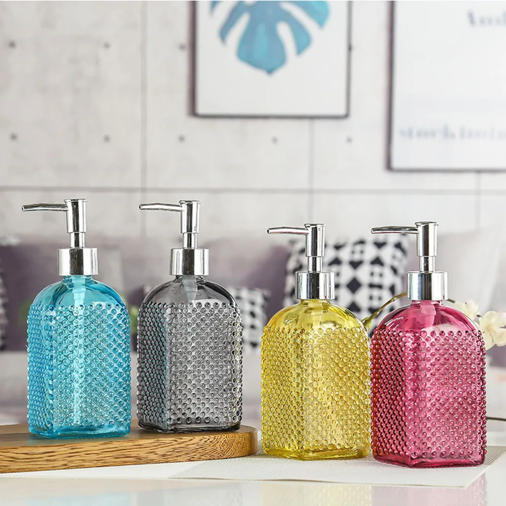 500ml Luxury Glass Packaging Candy Colors Hand Wash Bathroom Hotel ...
