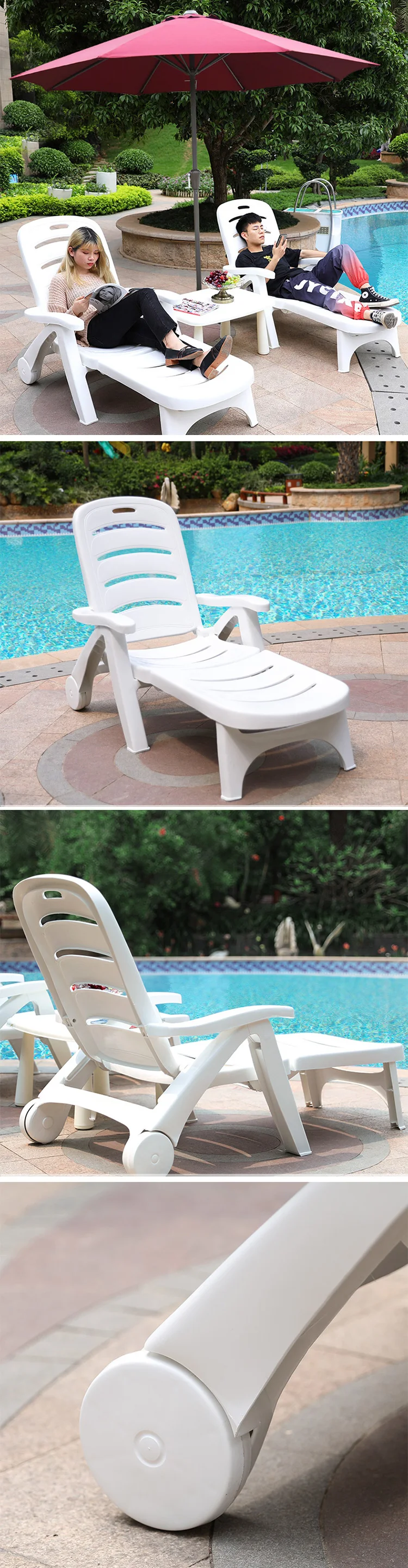 Outdoor Swimming Pool Beach Chair Plastic Folding Chairs Indoor ...