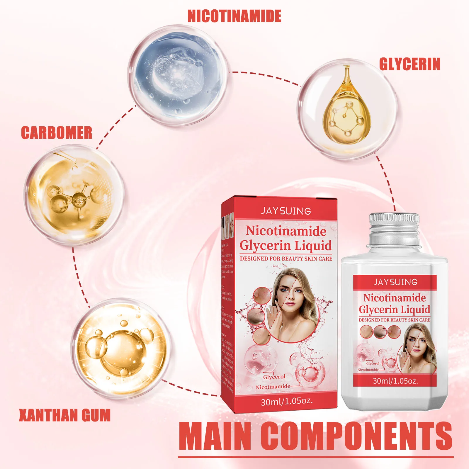 Nicotinamide Skincare Glycerin Liquid Whitens Moisturizes Moisturizes ...