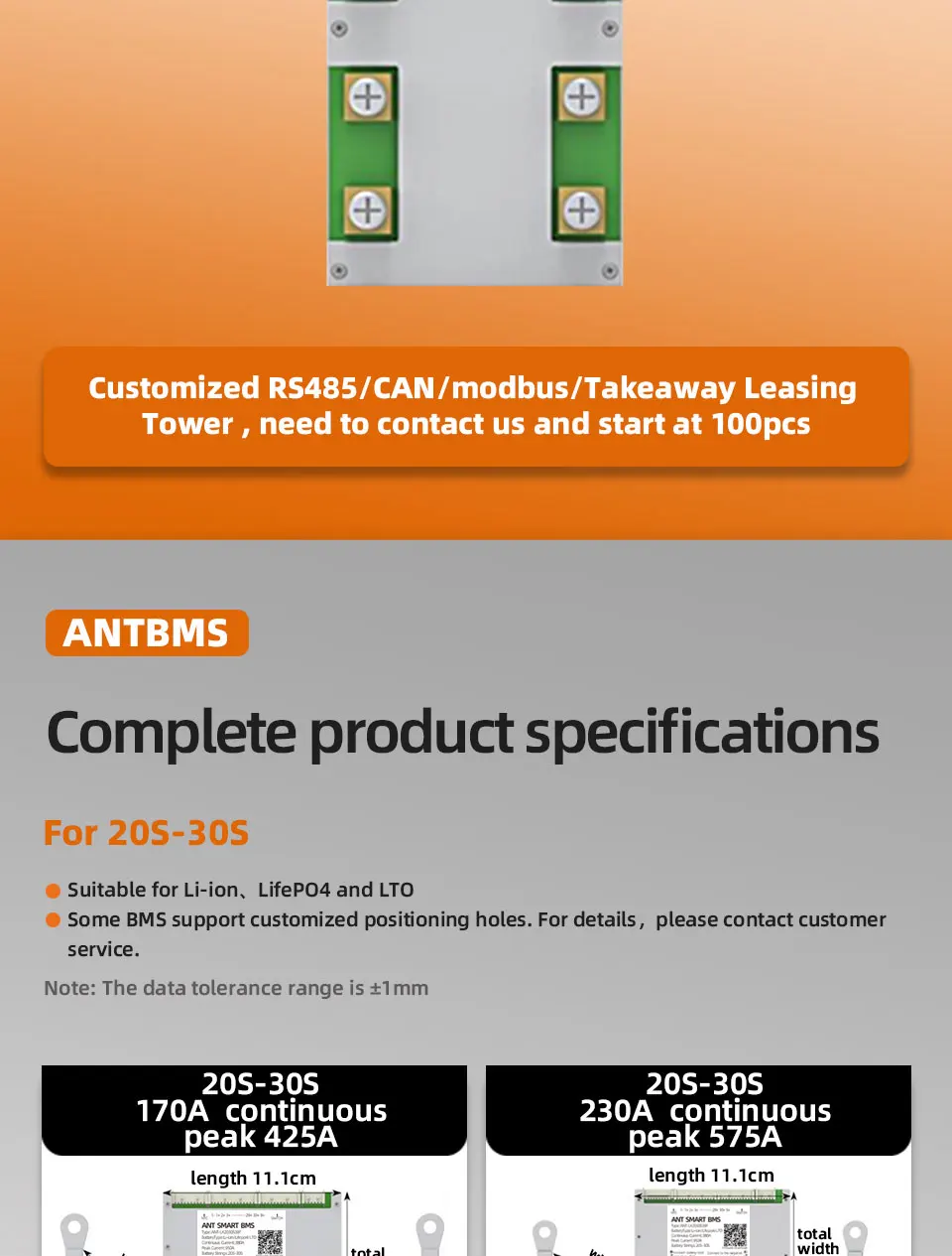 Ant Bms 3s 4s 60a 110a 240a 380a Smart Bms Support Bluetooth Rs485 Can Low Power Consumption For ...