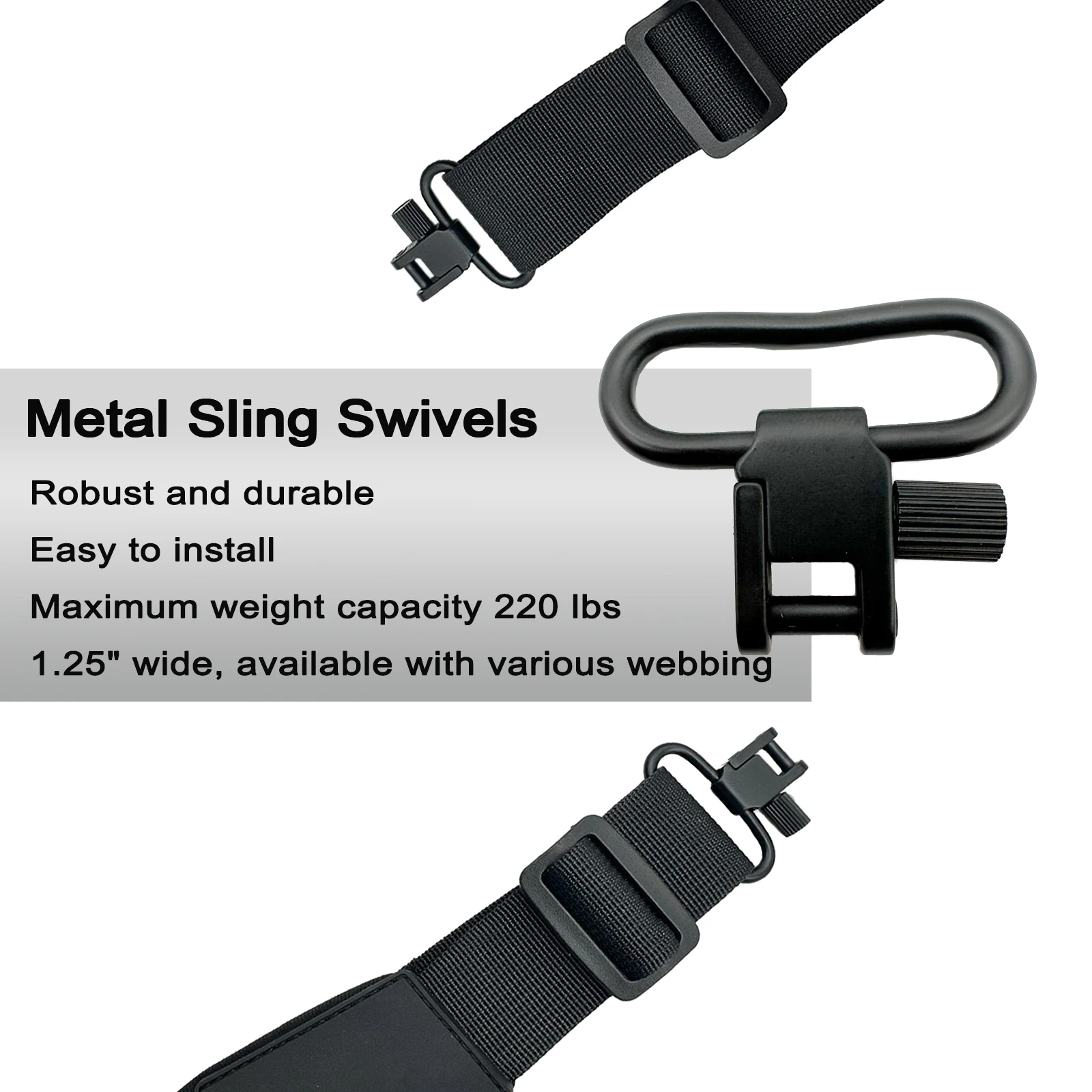 2 Point Sling Swivel Hunting Adjustable Waterproof Padded Shoulder ...