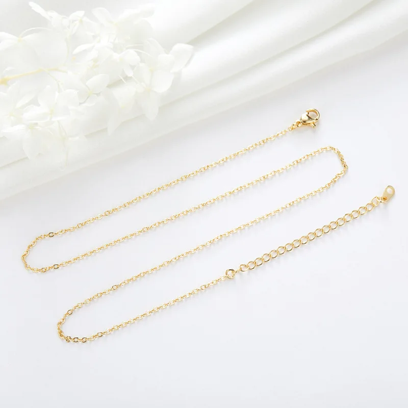 Simple Design Width 1.5mm O-Chain Brass 14K Gold Plated Flat Round ...