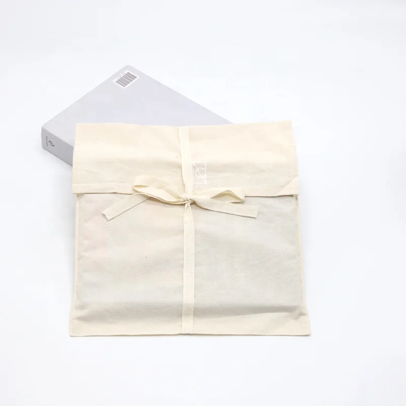 Custom Natural Color Cotton Muslin Envelope Packaging Bag
