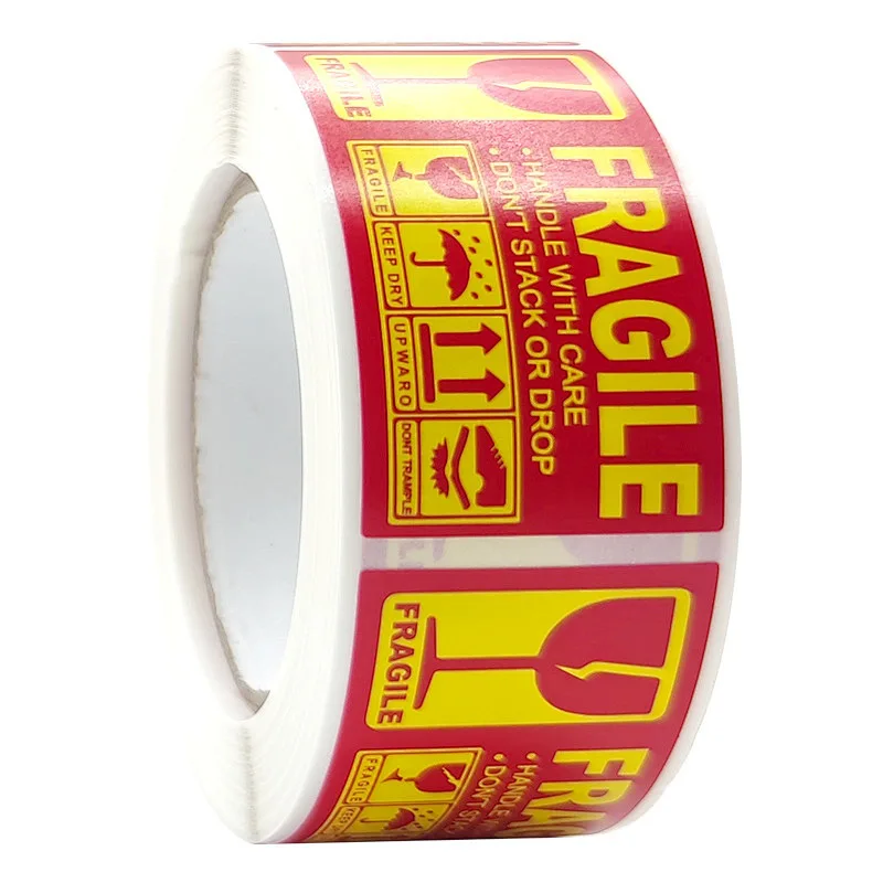 Fragile Transport Warning Label Waterproof Custom Printed Handling ...