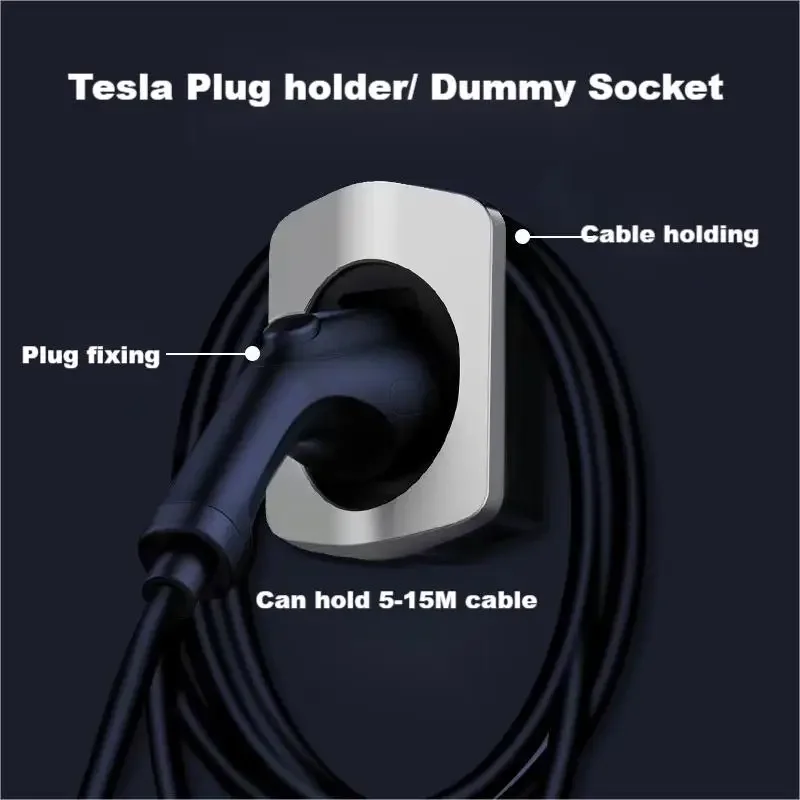 Plug Holder For Tesla Ev Charger Dummy Socket Hook Plug Wall Mounted ...