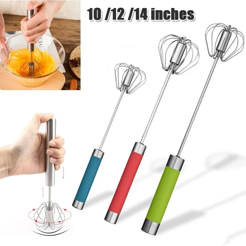 Portable Stainless Steel Semi Automatic Rotary Whisk for Home Baking ...