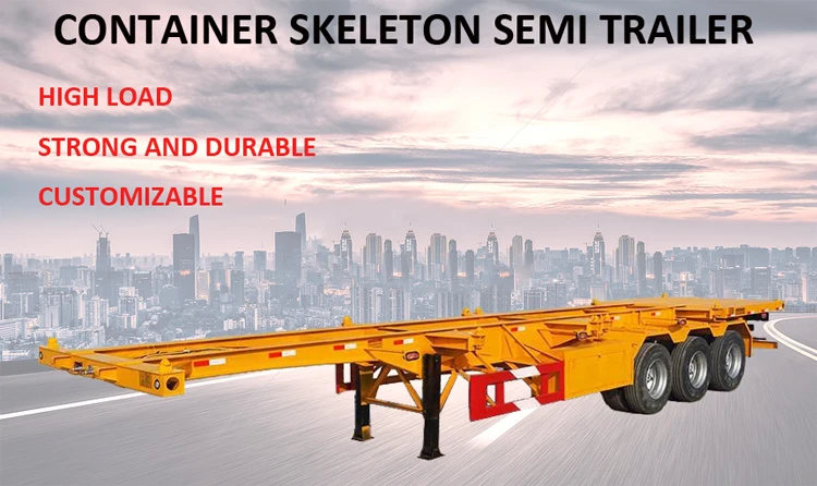 Factory Price 20ft 40ft Container Carrier Skeletal Trailers Container ...