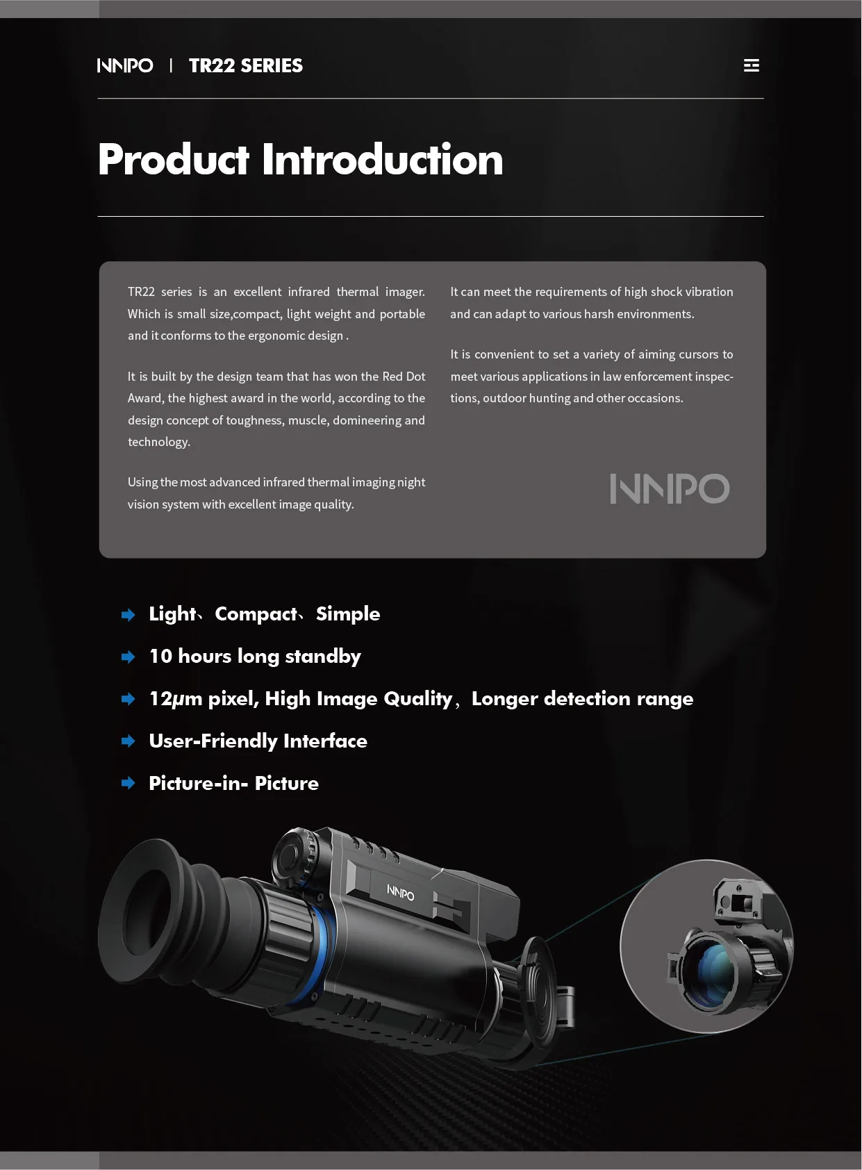 Nnpo Thermal Imaging Scope For Hunting Monocular Rangefinder Sensor ...