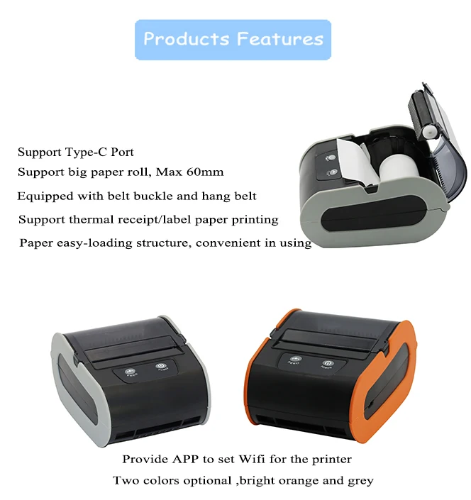 Android and IOS BLUETOOTH 80mm Mobile Thermal Portable Handheld Receipt ...