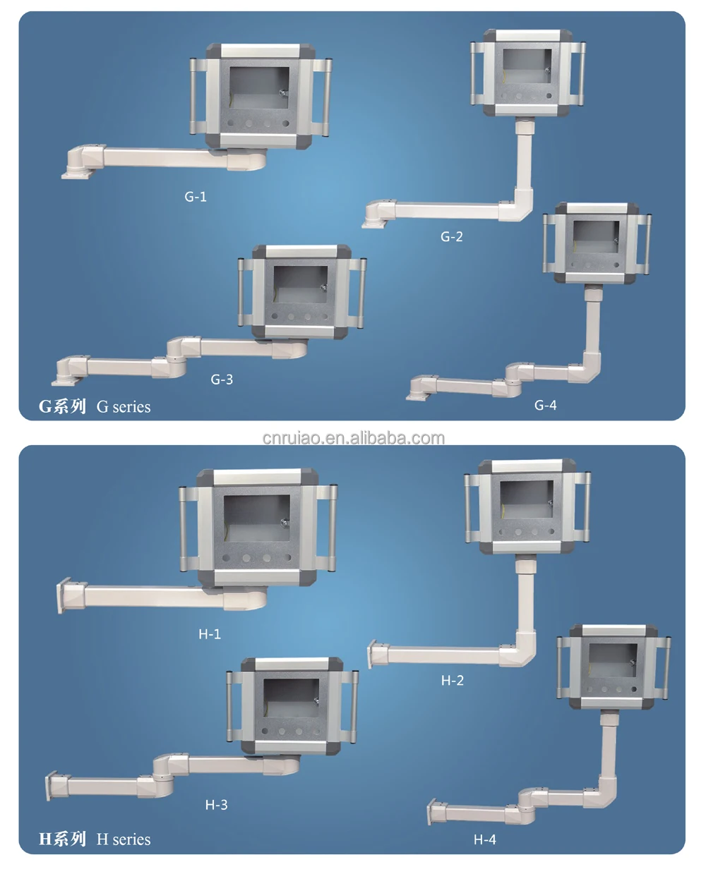 CNC Control Box Support Arm System - RUIAO 7/10/16 Inch HMI Touch Panel