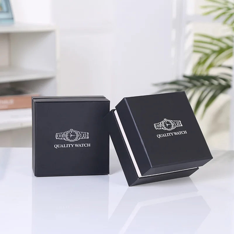 Wholesale Black Solid Cheap Watch Paper Box Custom Logo Packaging For ...