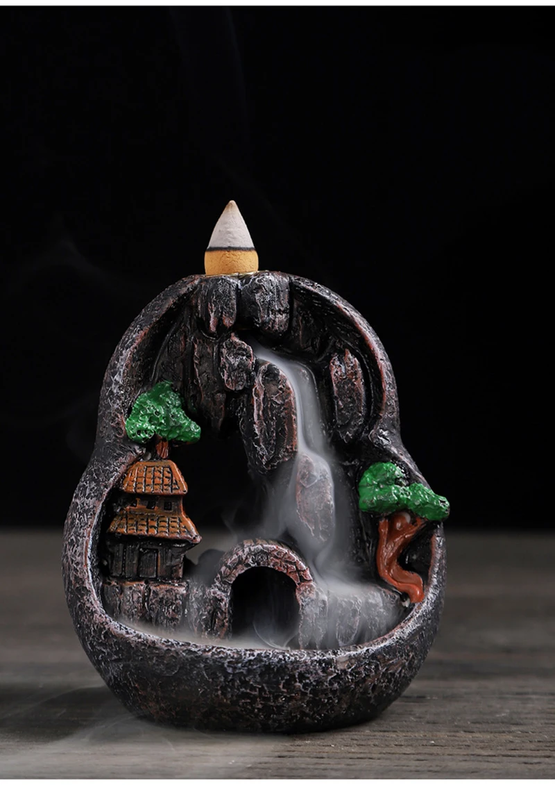 Small Resin Incense Waterfall Household Aromatherapy Supplies Retro ...