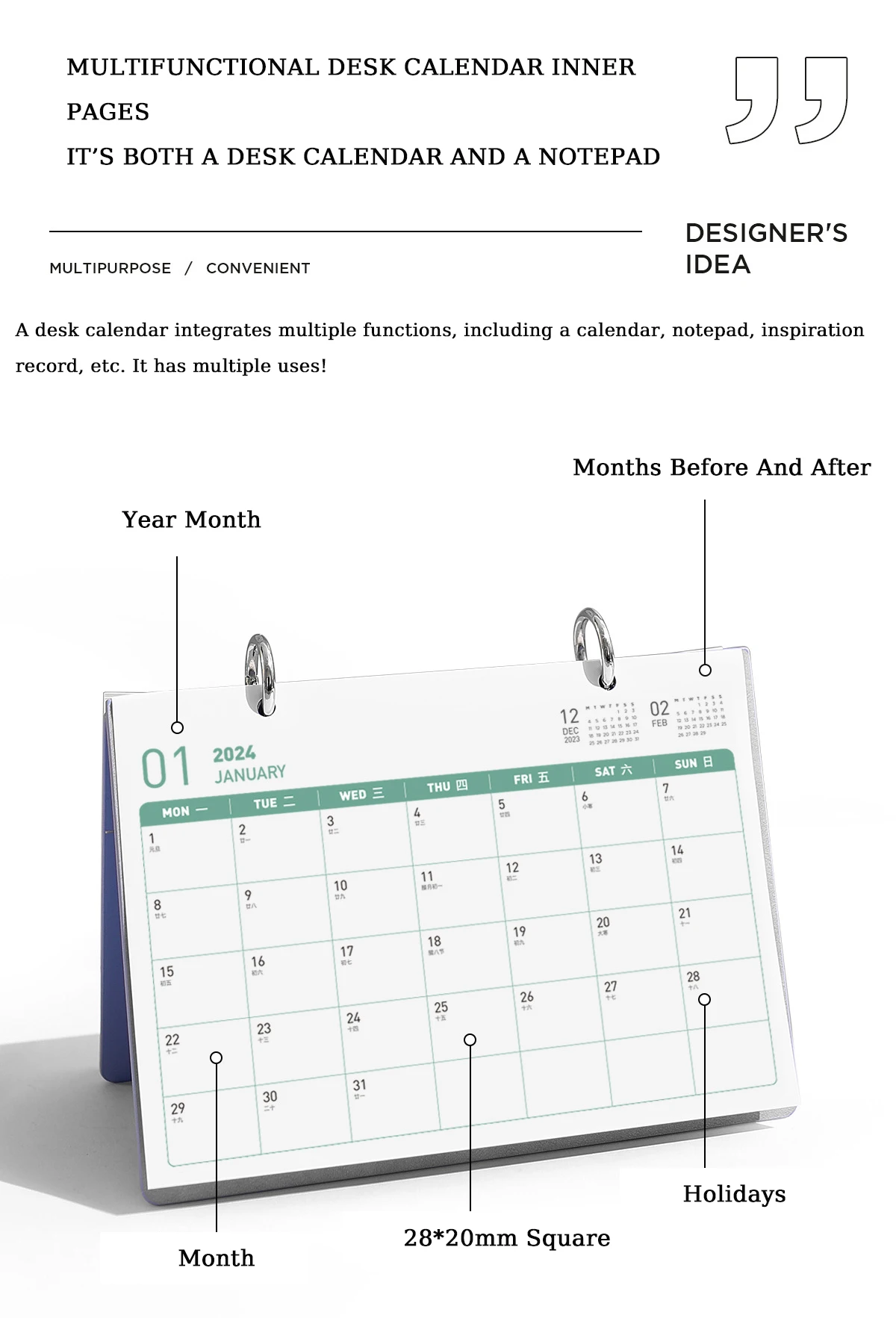 Custom Print Calendar Notebook 2024-2026 Planner Weekly Calendar Book ...