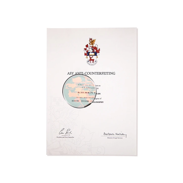 Custom Anti-counterfeit Uv Fluorescent Certificate Of Security Diploma ...