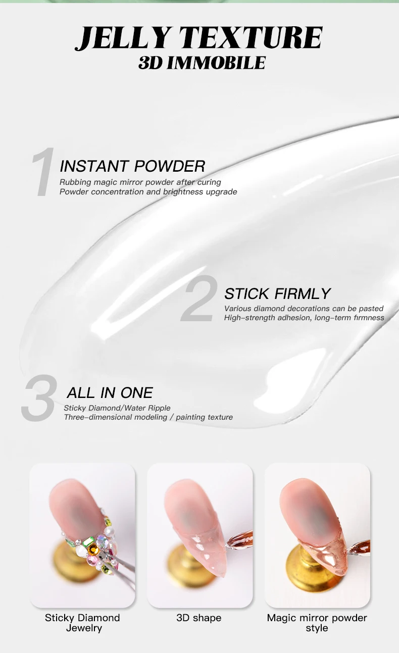 JTING Non Sticky DIY 3D Effect Clear Rubber Modelling Gel Polish 15g
