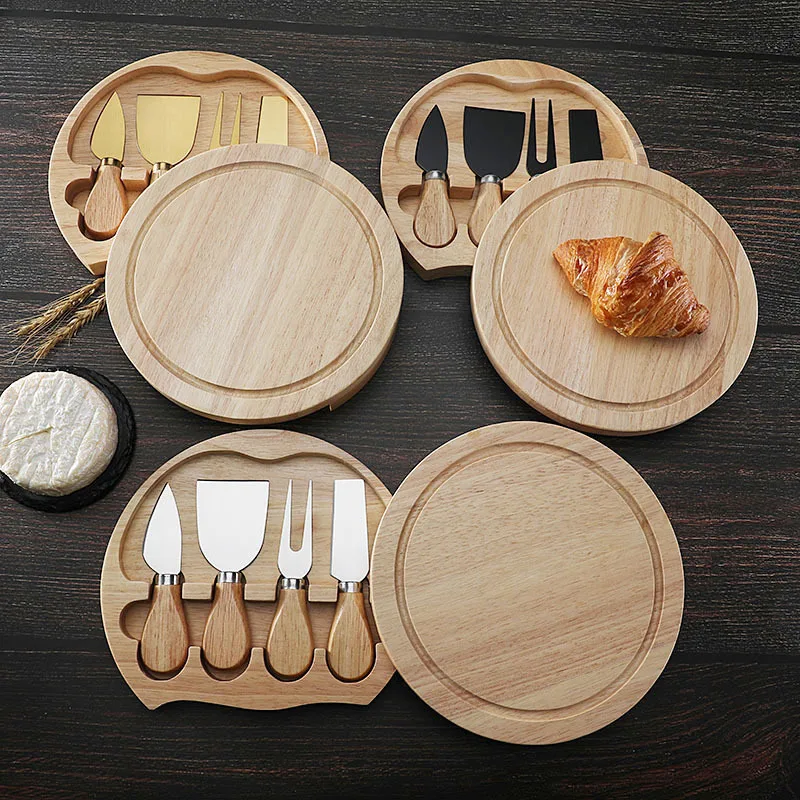 Foldable Round Dishwasher Safe Rubber Wooden Cheese Tool Tableware ...