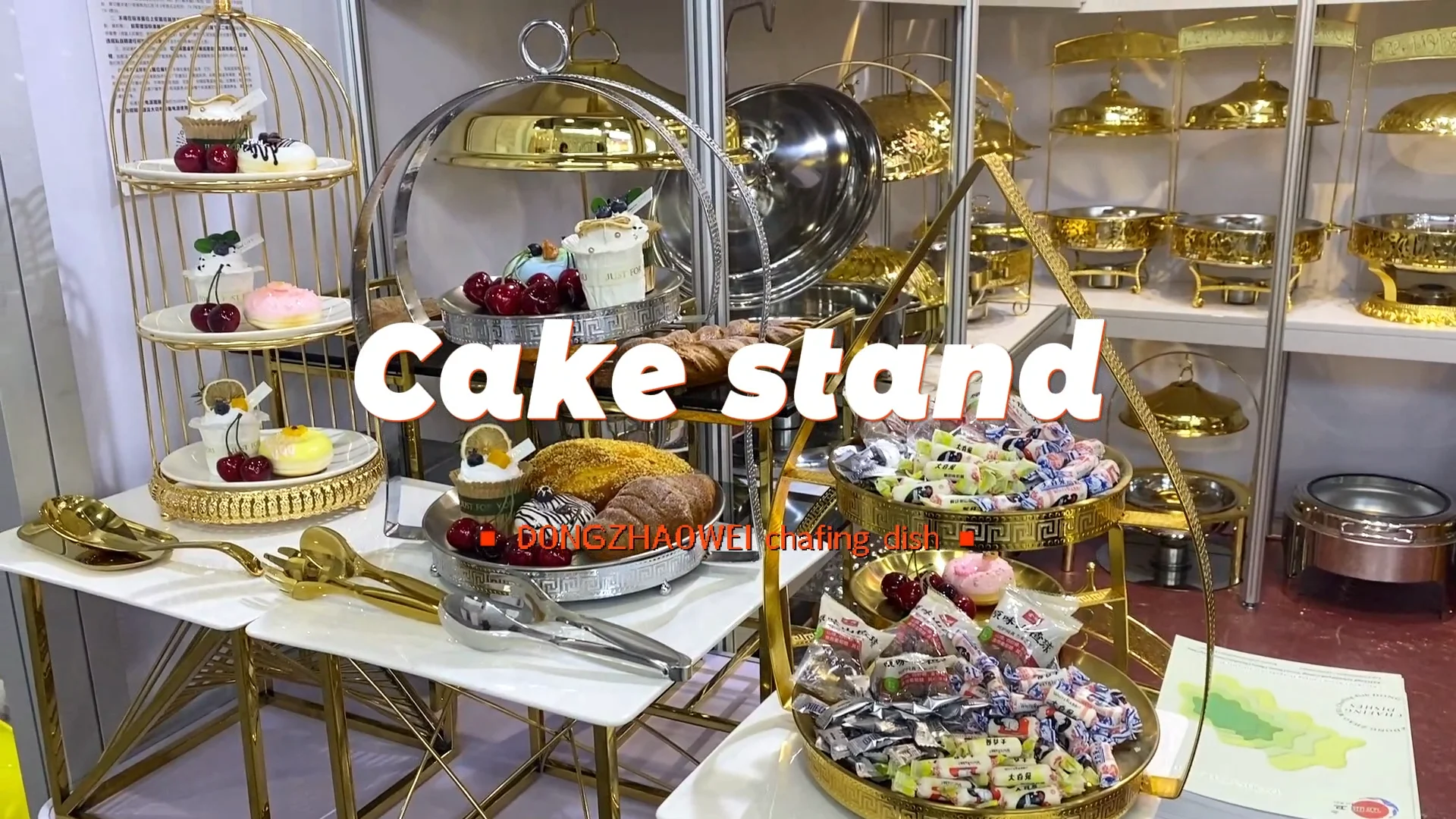 Luxury Gold Plated Buffet Food Display Rack Catering Decorations Silver ...