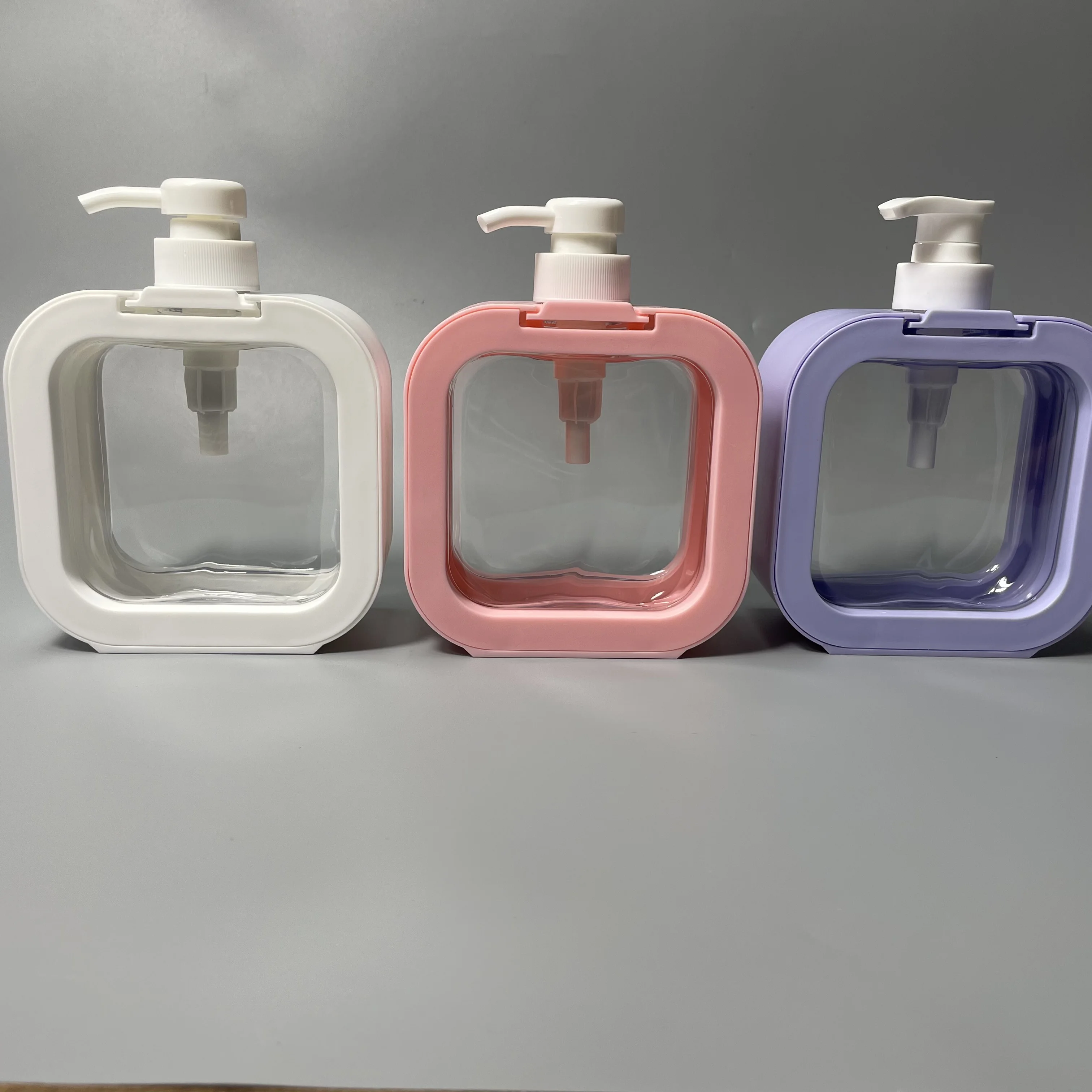 Cosmetic packaging container 300ml 500ml square shampoo bottle lotion ...