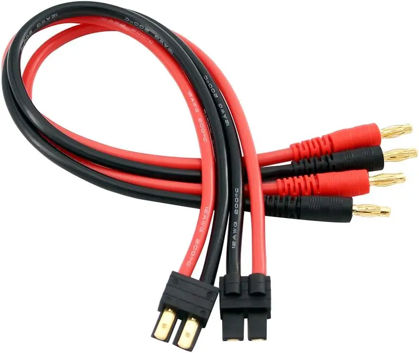 Trx Connector Plug To 4mm Banana Plugs Battery Charge Lead Adapter ...