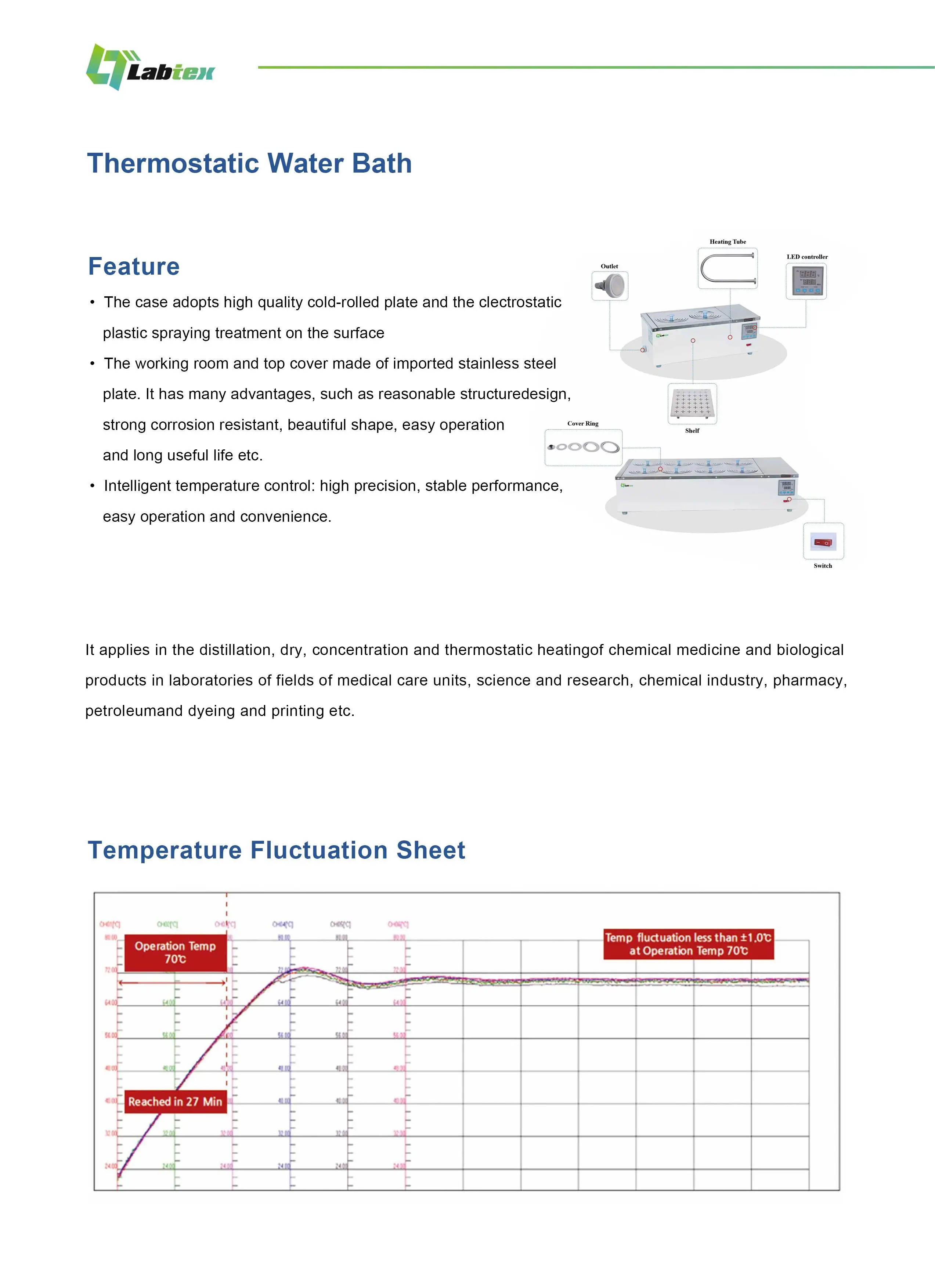 LABTEX Intelligent Thermostatic Water Heater for Lab Use