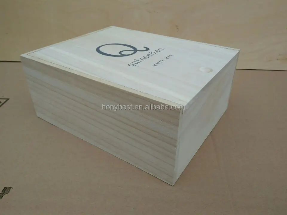 Paulownia Sliding Lid Storage Wood Box Factory Wooden Packing Box ...