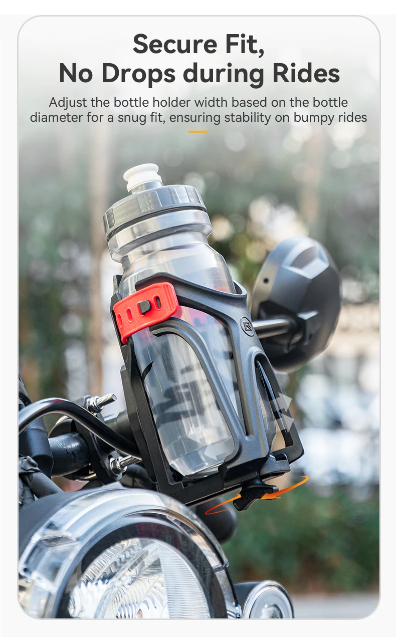 ROCKBROS Detachable Motorcycle Kettle Rack - Durable & Adjustable