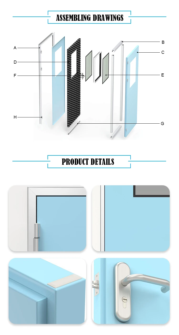 Hermetic Clean Room Steel Door for Food Factory & Lab